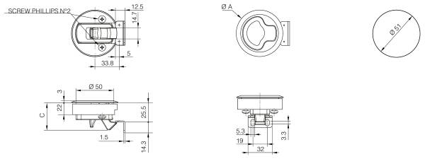 Low-profile slam latch