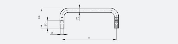 Rear mounted grab handles 52 to 120 mm