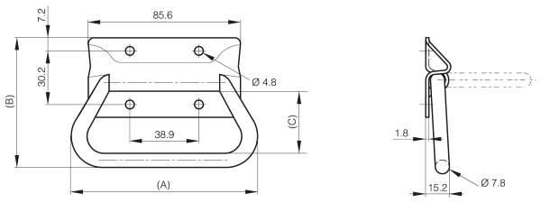 Drop handle 104.8 x 73.7 mm - load 90 kg
