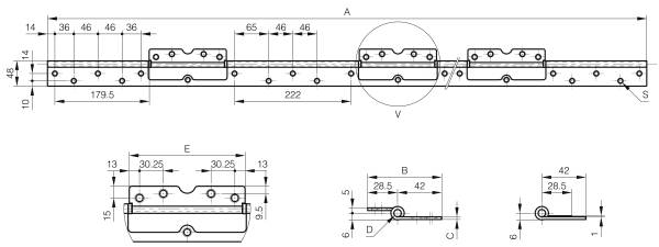 Interleaf continuous hinge