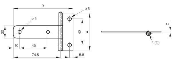 Stainless steel hinge with removable pin