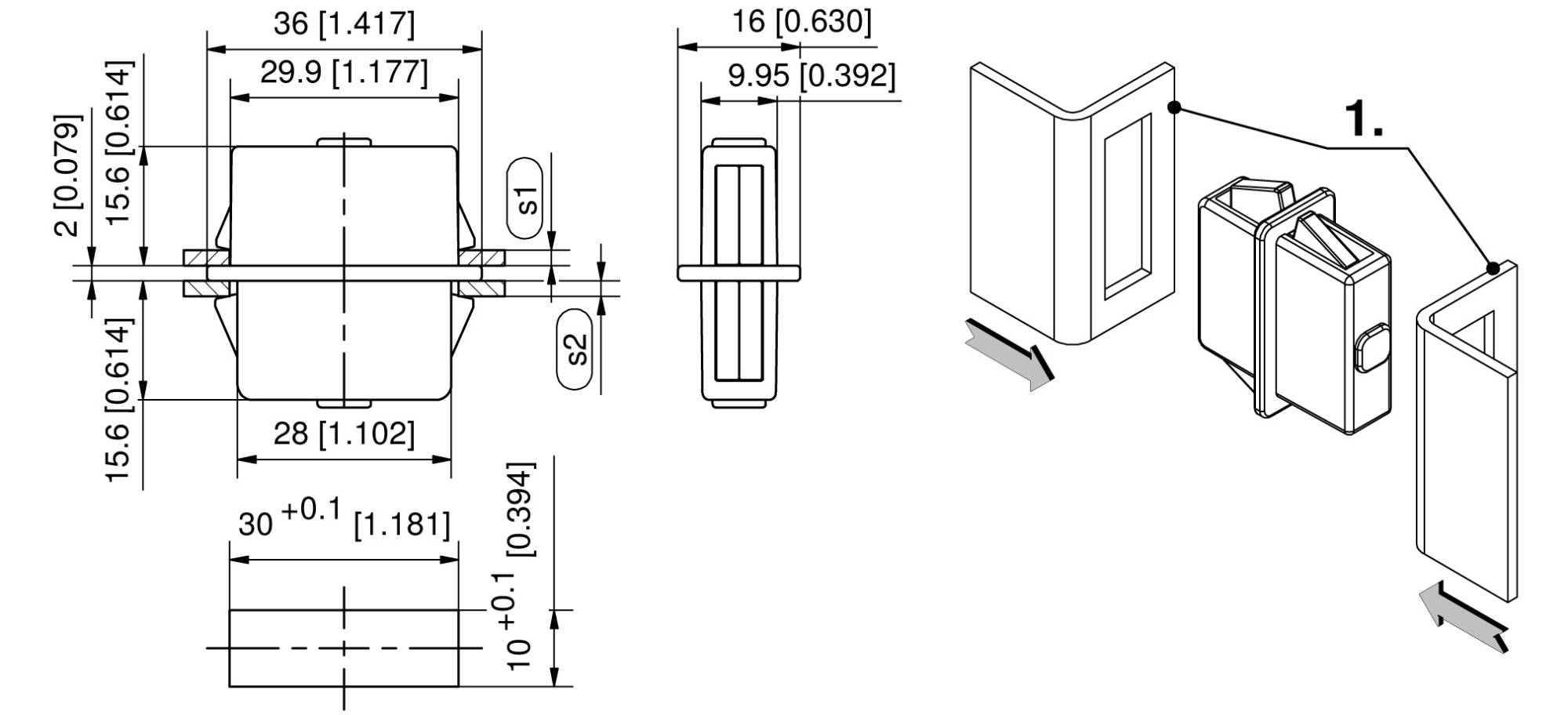 Attache rappide double 30x10 SNAP-LINE DIRAK