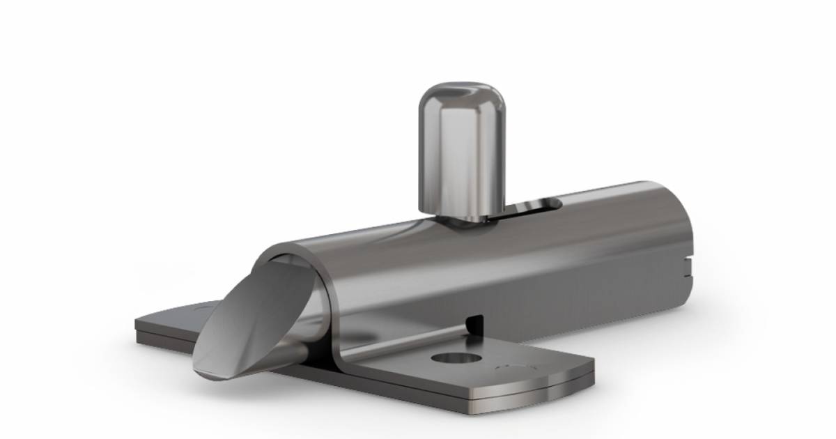 Slam latch in stainless steel - bolt nose-down"