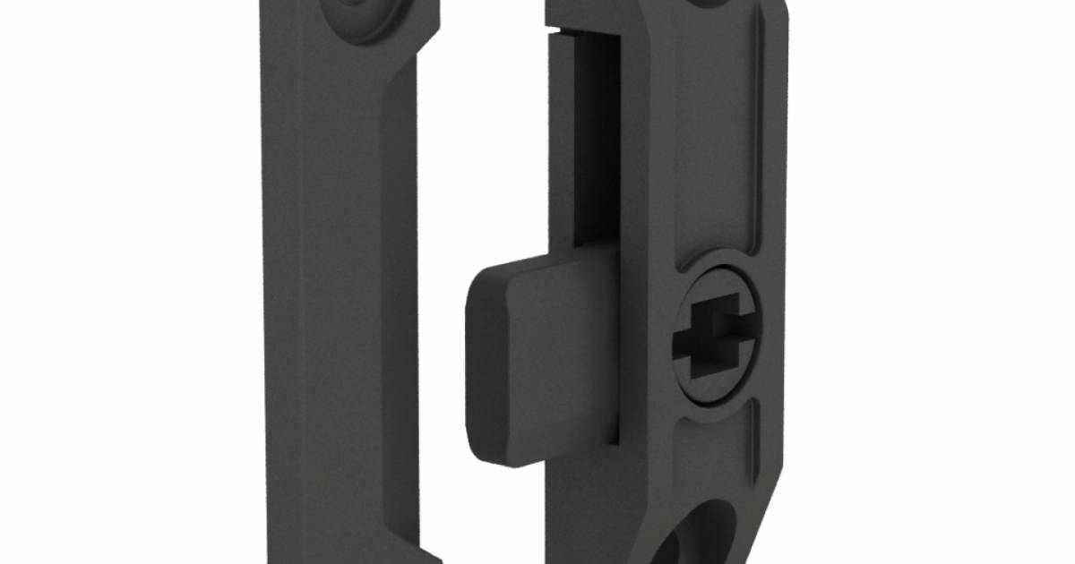 Plastic budget latch with strike plate