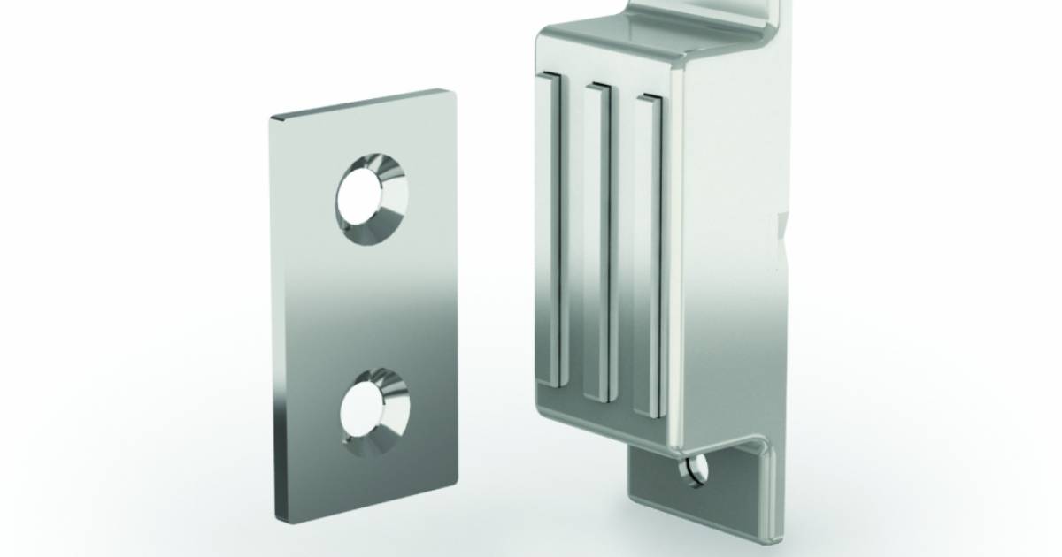 Screw-on magnetic catch with counter plate - force 7 kg