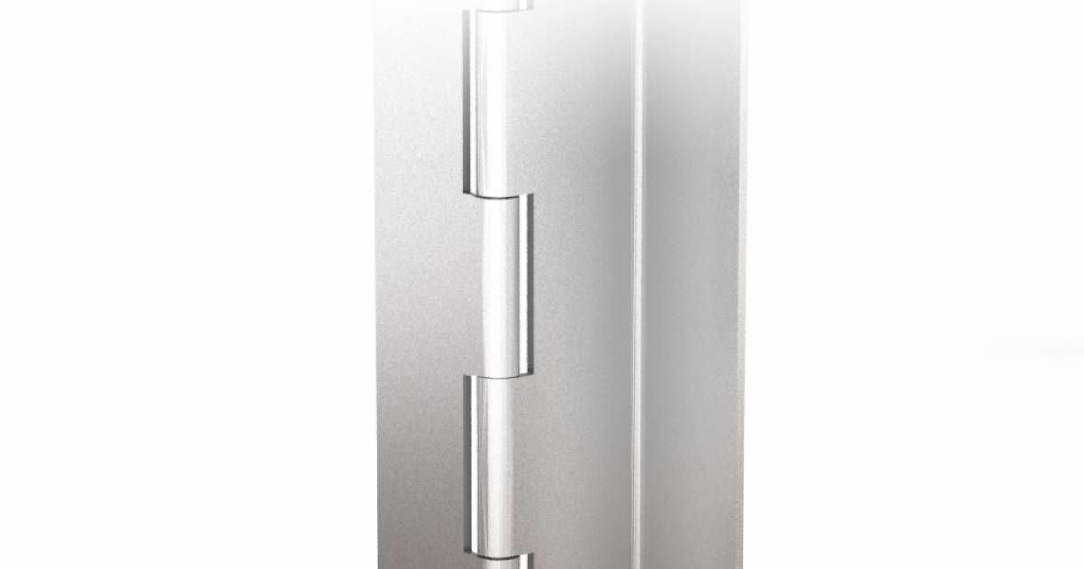 Undrilled continuous hinge with one cranked leaf