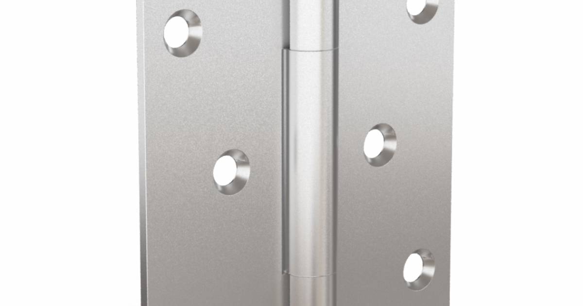 Square hinges with two offset leaves and removable pin - with 6 holes