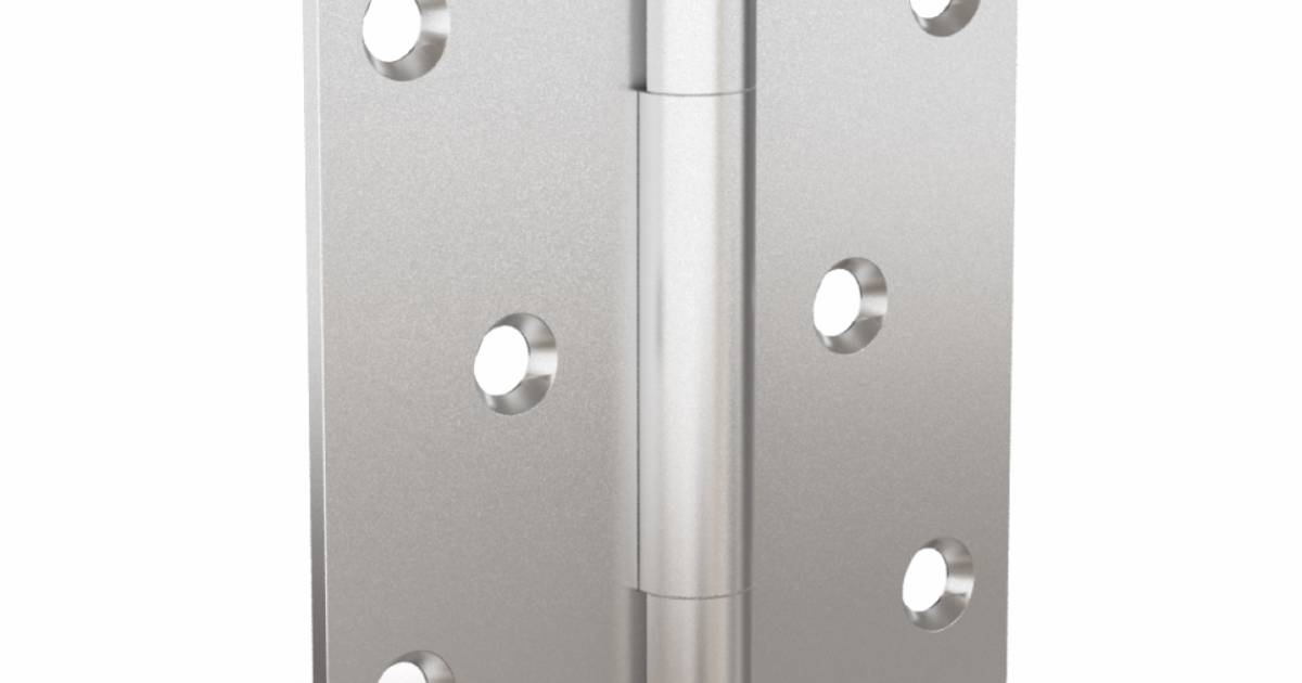 Square hinges with two offset leaves and riveted pin - with 6 holes