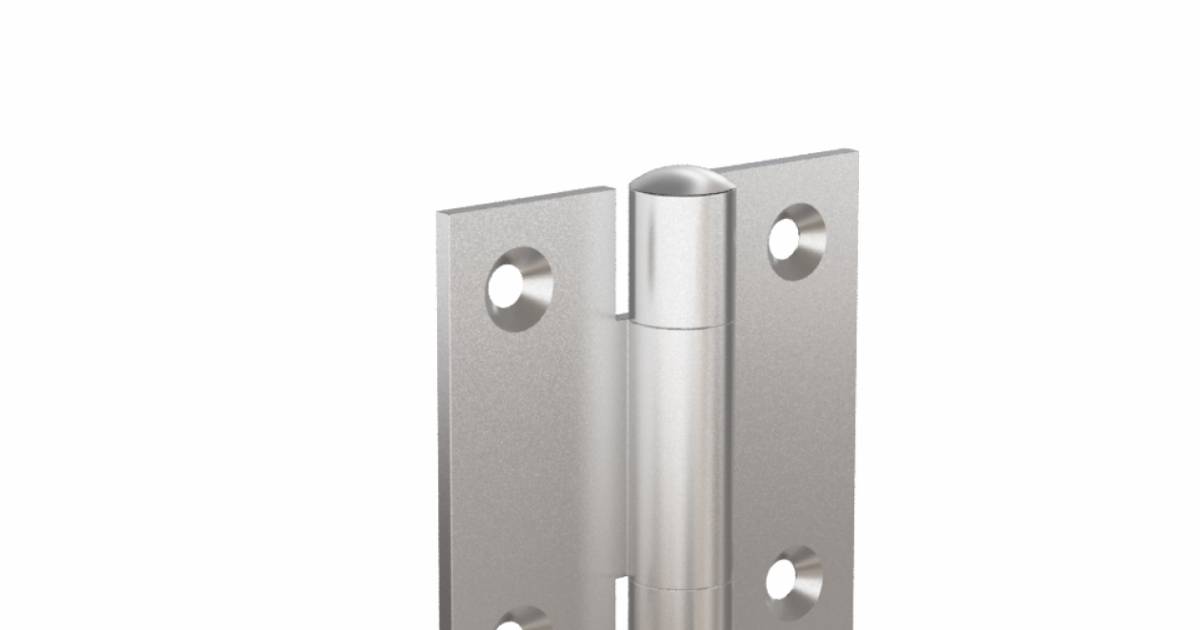 Square hinges with no offset leaf and riveted pin - with 4 holes