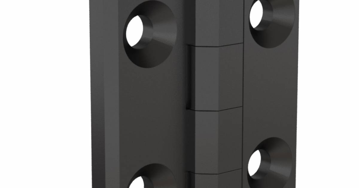 Polyamide hinges with countersunk holes