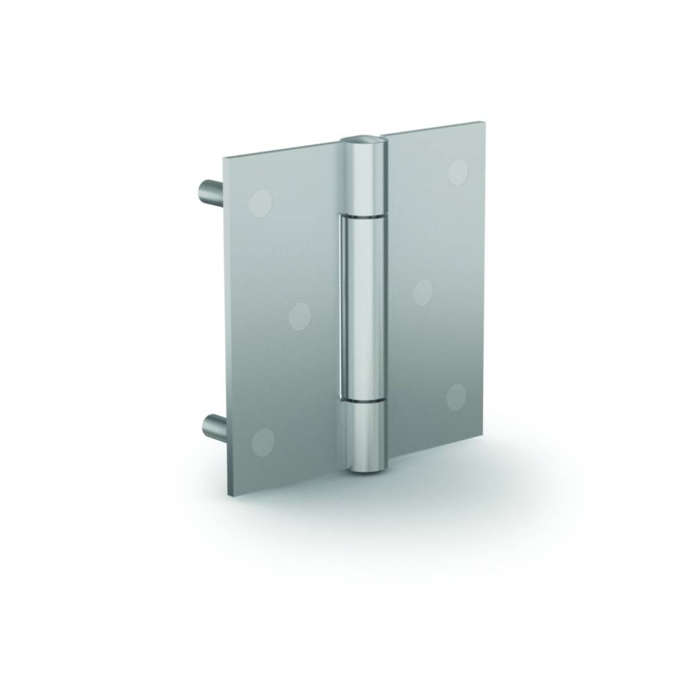 Square hinges with two offset leaves and riveted pin - with 6 holes