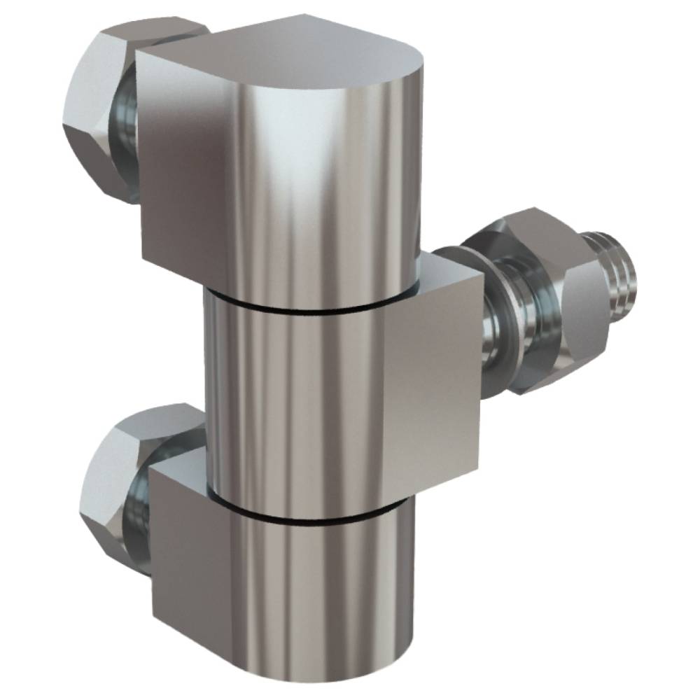 Bolt-on hinges in 3 parts - 49 mm long